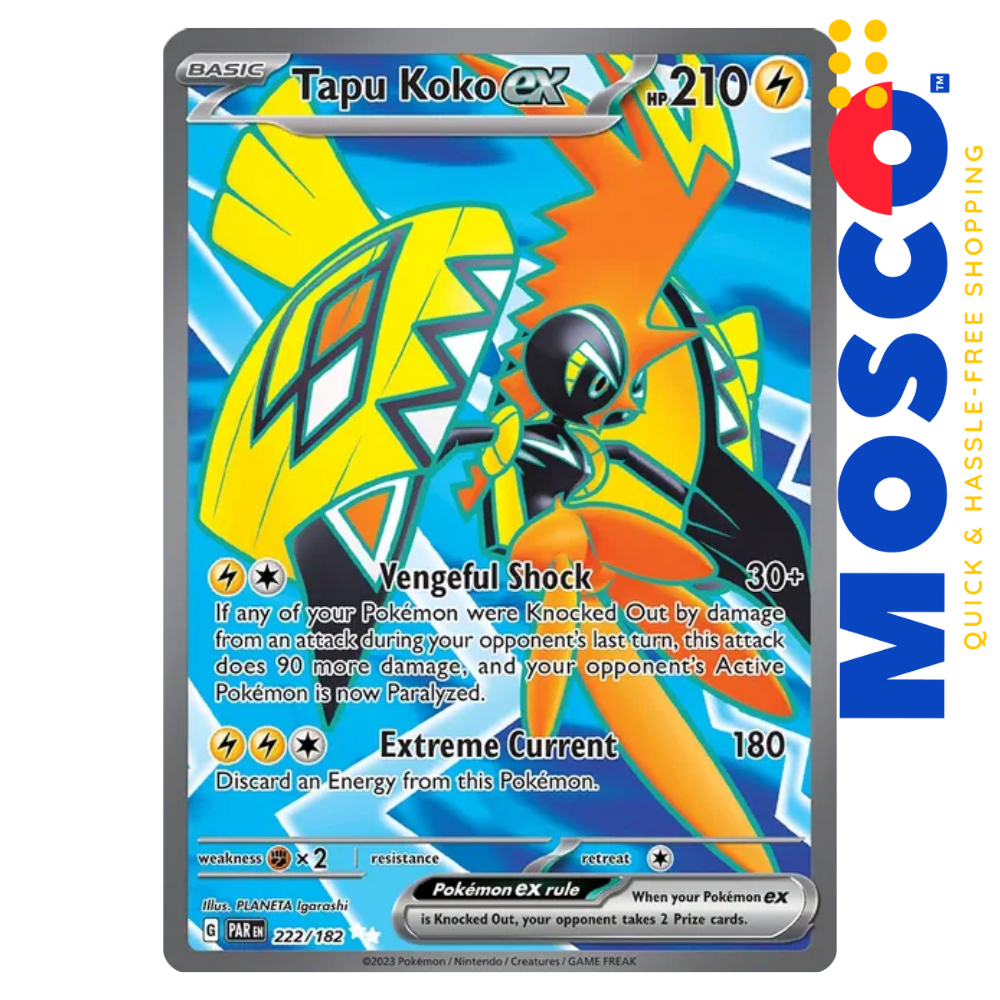Tapu Koko ex – 222/182 – Full Art Secret Rare Paradox Rift | Pokemon ...